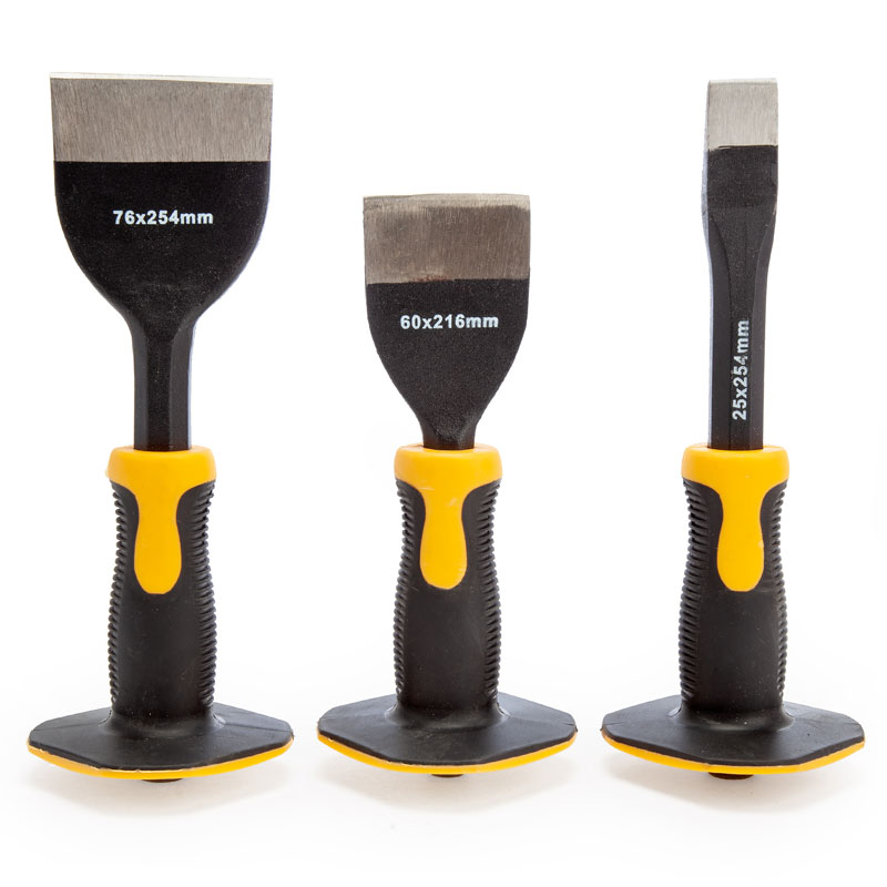 3 Piece Guarded Bolster & Cold Chisel Set – Tiger Building Products